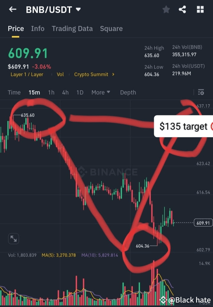$BNB /USDT - EVERY FALL GIVE US OPPORTUNITY TO BUY FOR MASSI | Black hate on Binance Square