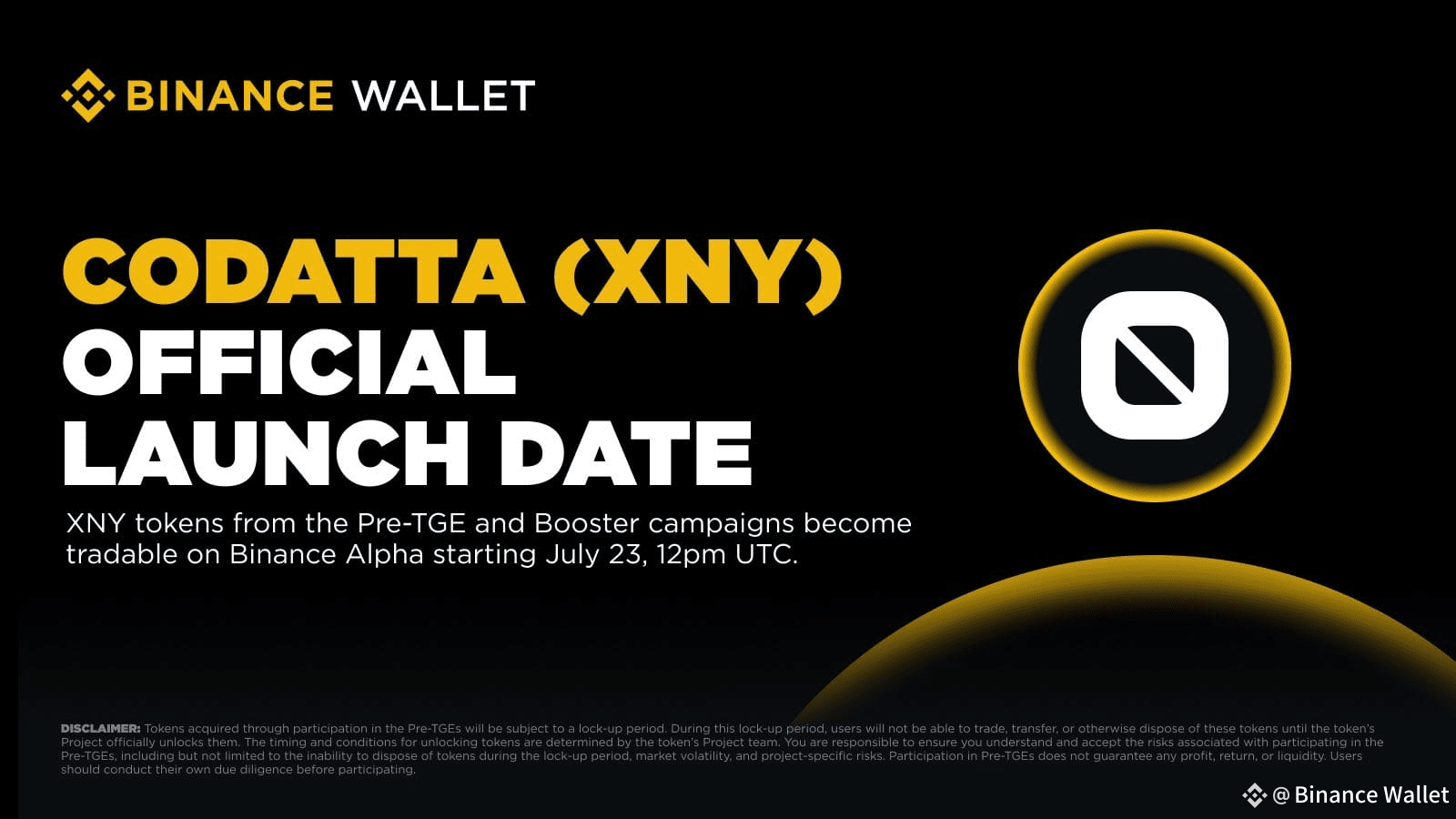 🎁 @codatta_io XNY token circulation will begin on July 23th | Binance Wallet on Binance Square