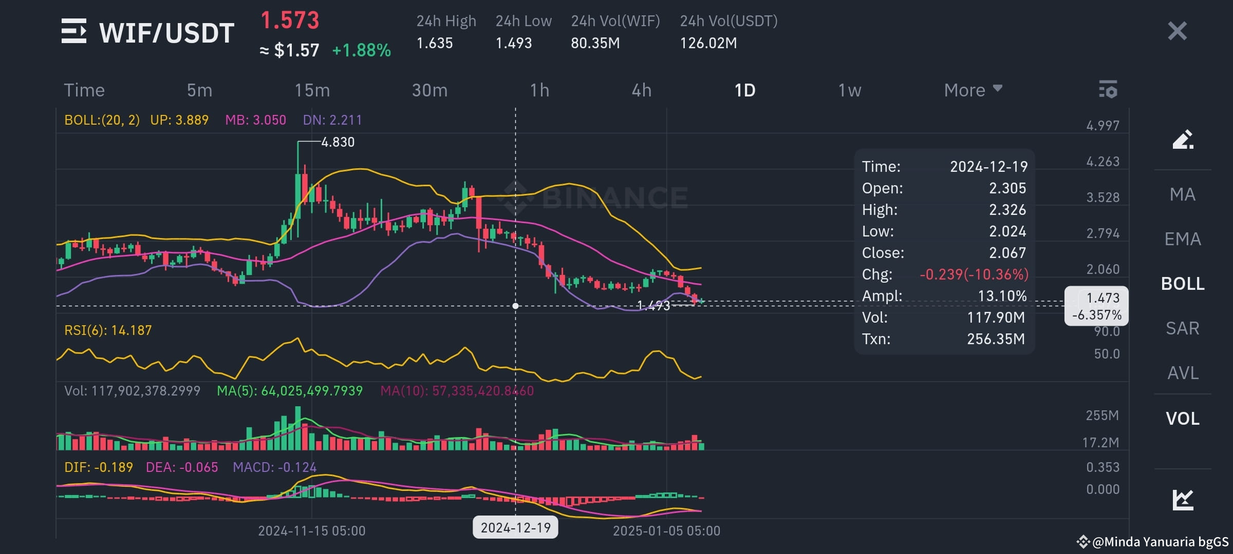 #BullRun $WIF My Persanol analysis | Minda Yanuaria bgGS on Binance Square