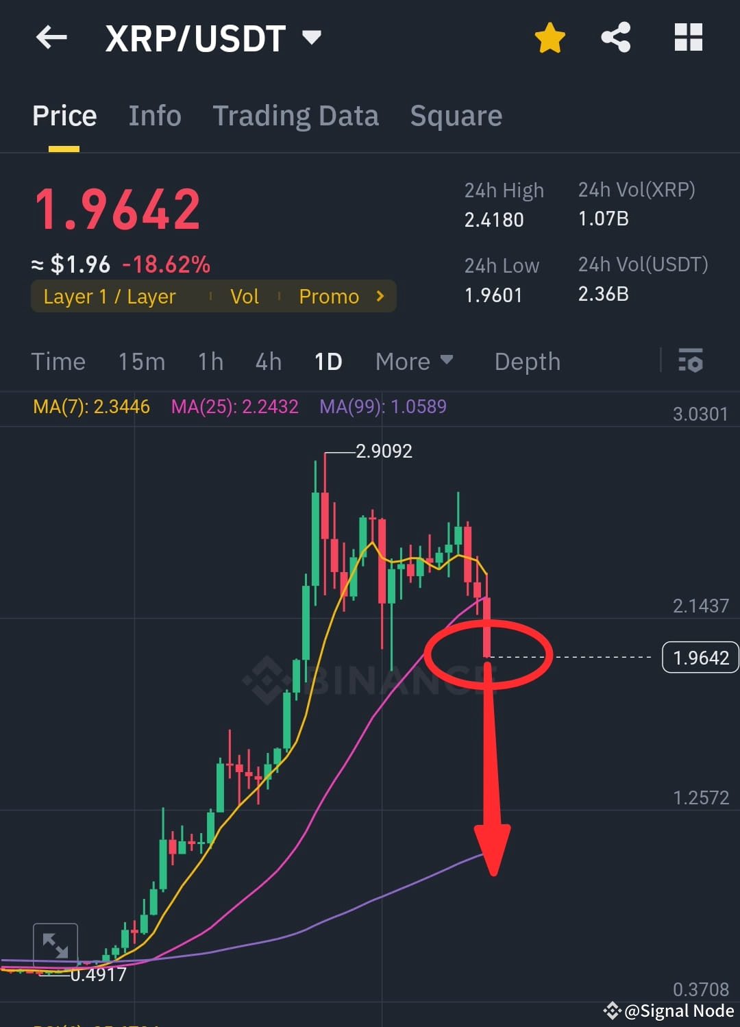 This red candle of $XRP dropping here. Biggest crash coming | Michael ...