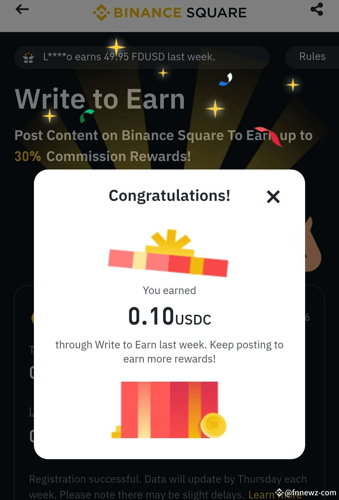 wow again got bonus $0.10 USDC 🎁 thank you binance #Binan | fnnewz-com on Binance Square