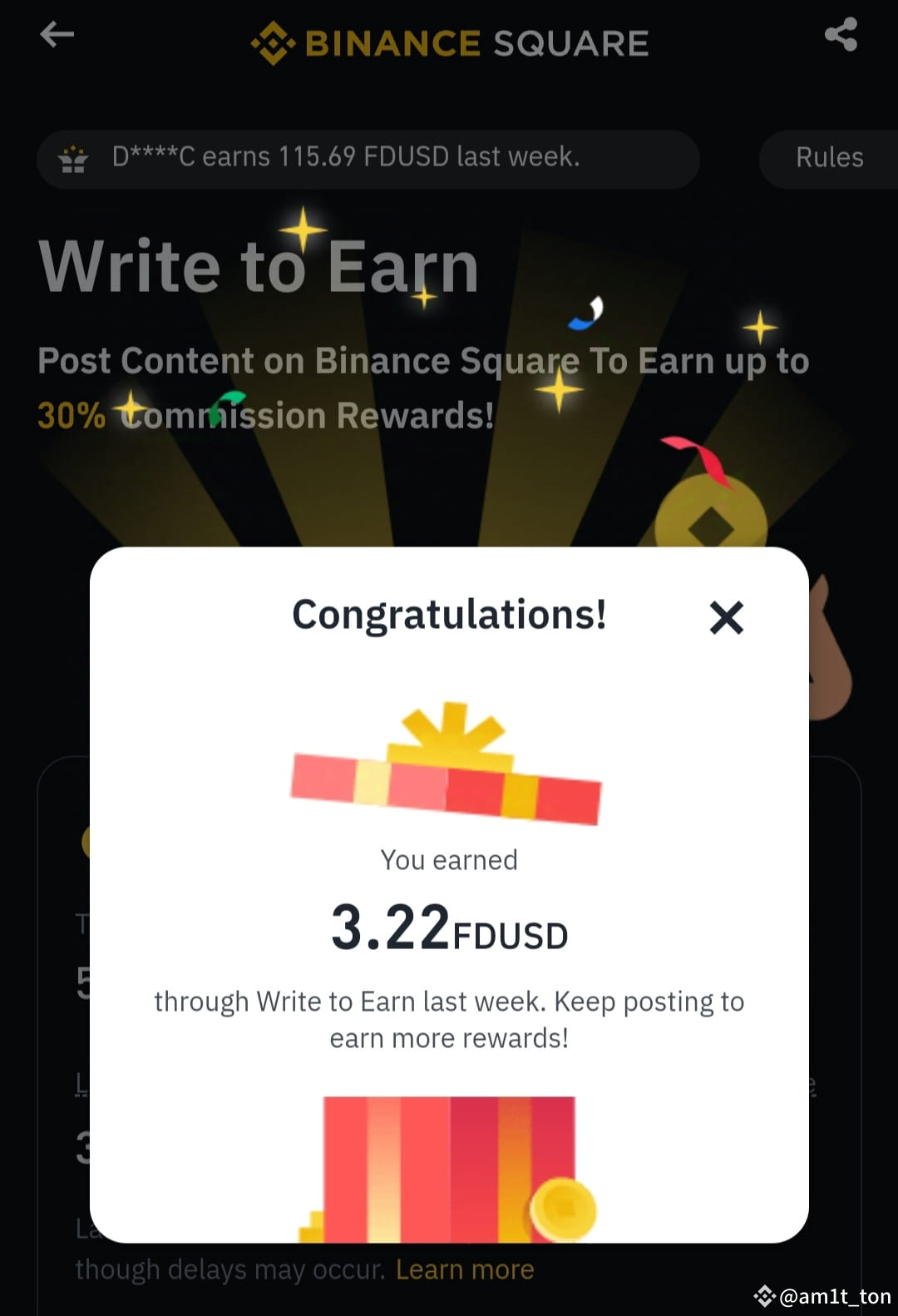 Not bad for 3rd week!! What's your #Write2Earn! reward this | am1t_ton ...