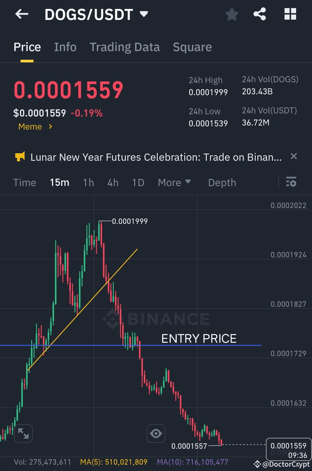 $DOGS /USDT Trade Update😉😉😉 After sucessful Long win I ga | DoctorCrypt ...