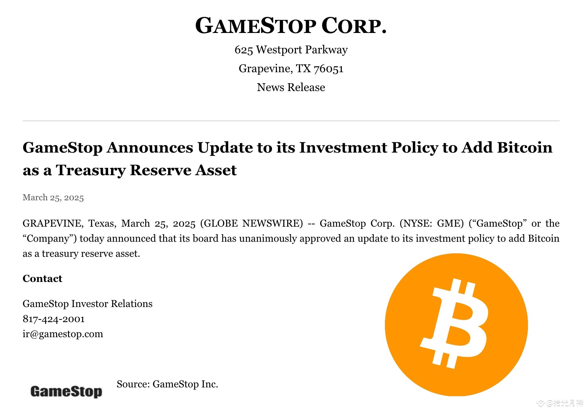 Yesterday, the collaboration between Gamestop and Saylor was | 拾光月神 on Binance Square