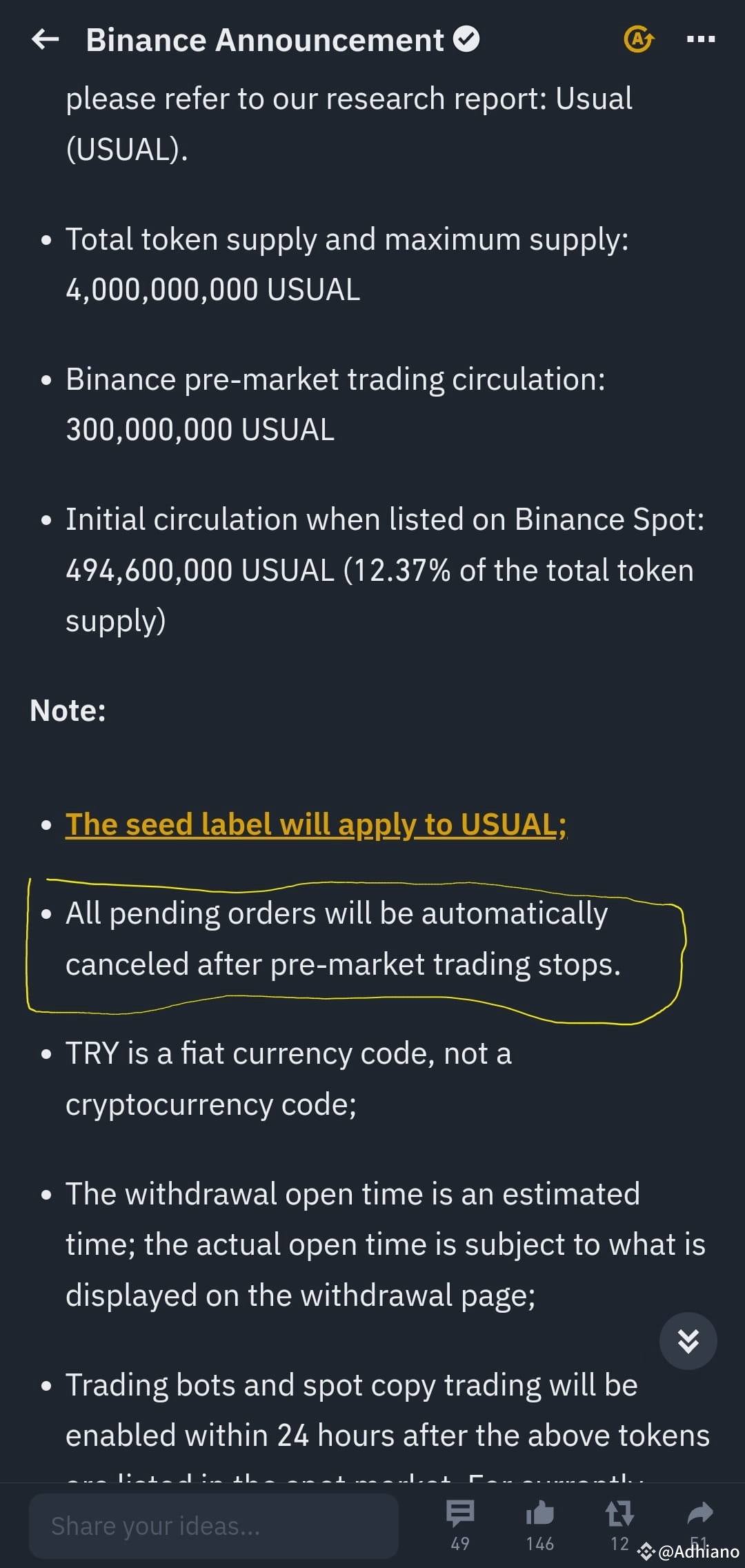all pending order will automatically cancelled. don't spread | Adhiano ...