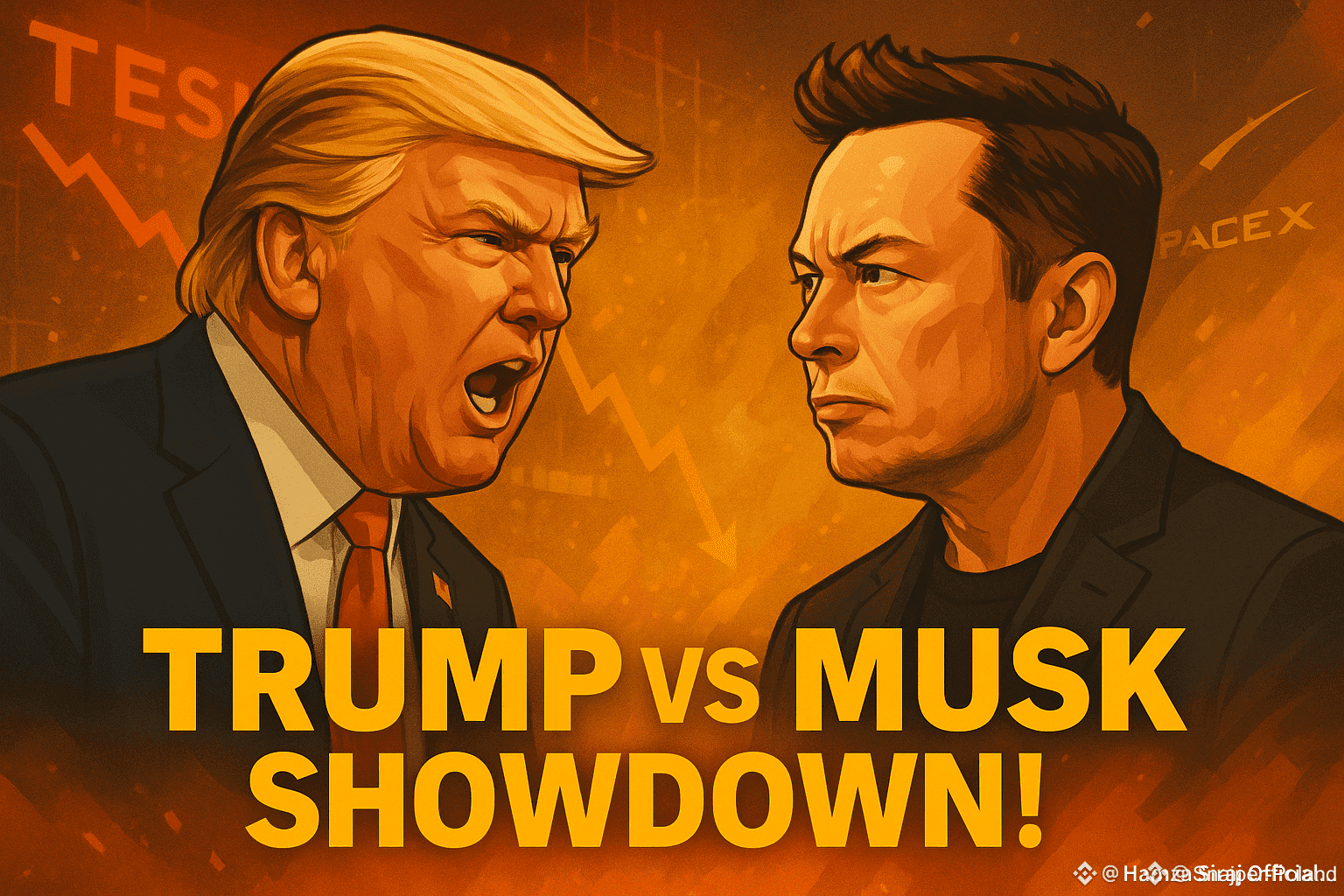 $TRUMP vs #Musk Clash! $TSLA & SpaceX in danger? Donald Trum | Snajper ...