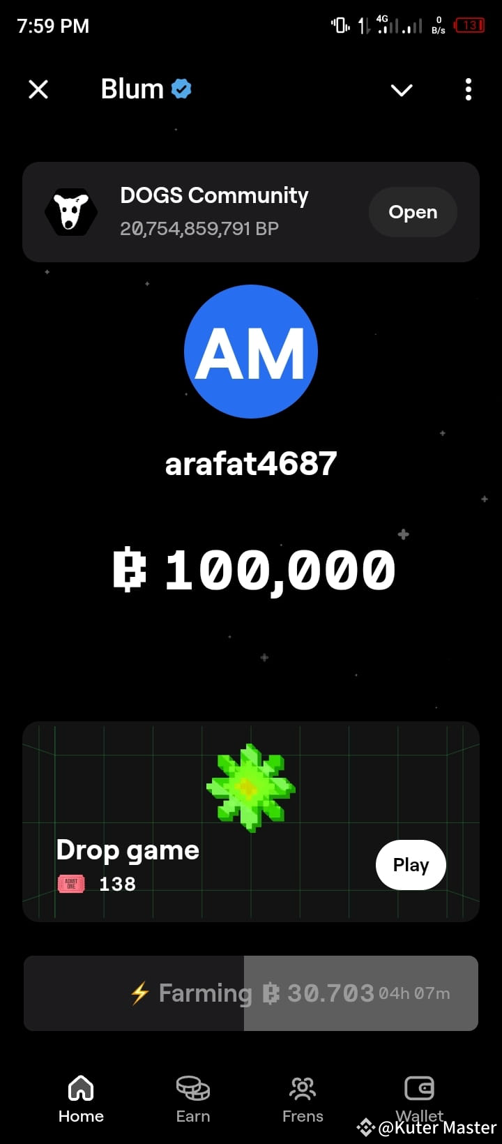 Finally 100000 BLUM COINS done. Tell me how much you have BL | Kuter Master on Binance Square