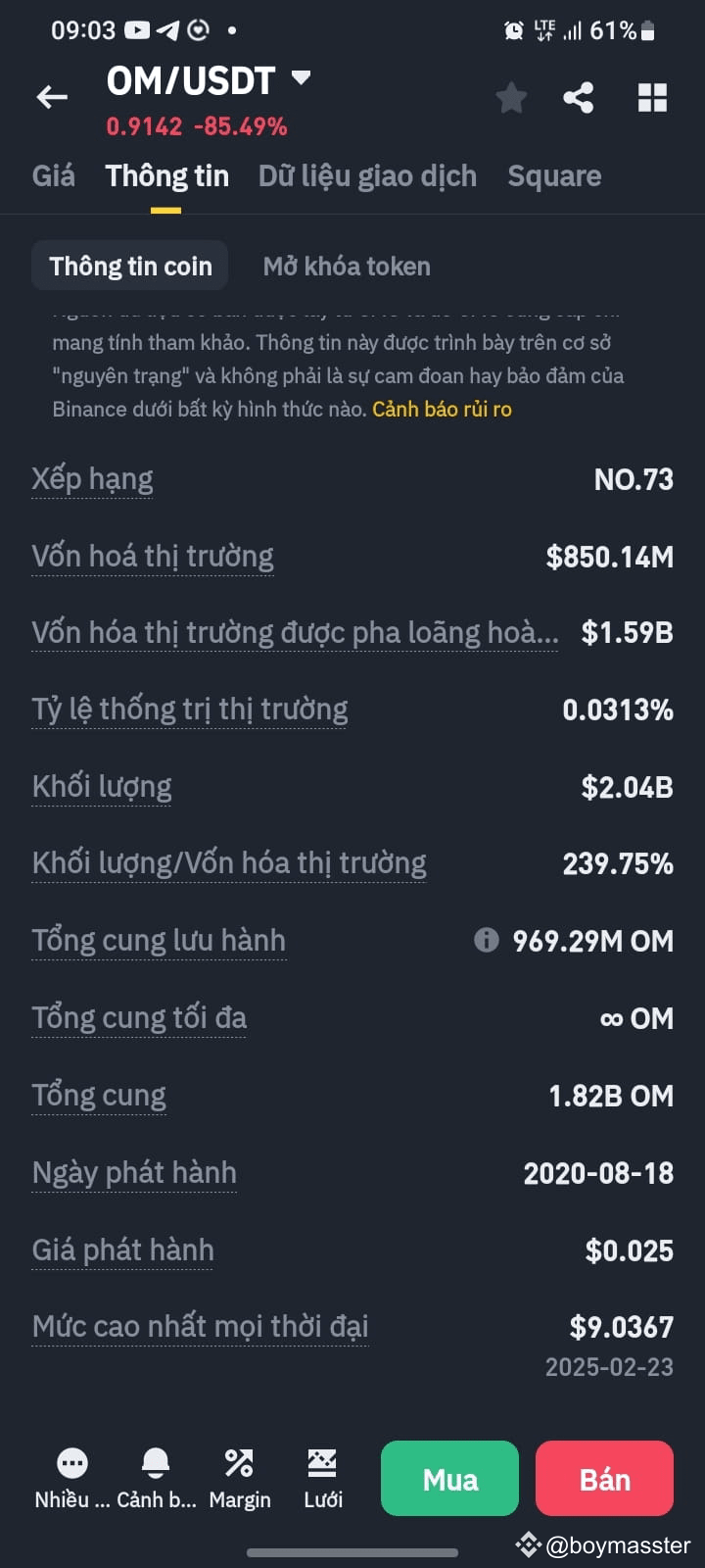 $OM total supply OM changes to infinite price increase is du | boymasster on Binance Square