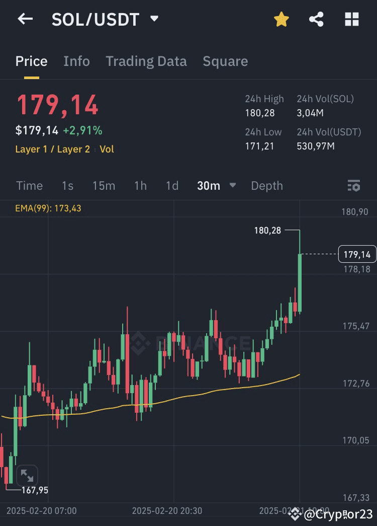 $SOL 's feeling energetic! Hits $180 - Pro Analysis +Signal ...
