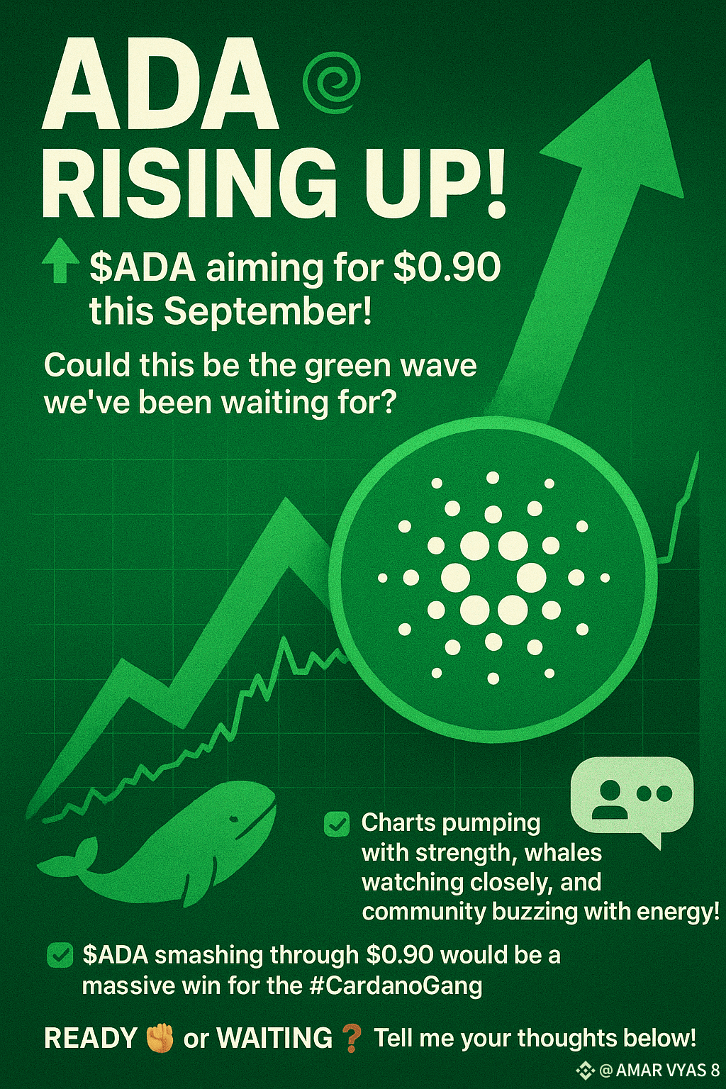 🛡️ ADA RISING UP! 🌀💎 💚🚀 $ADA aiming for $0.90 this Se | AMAR VYAS 8 on ...