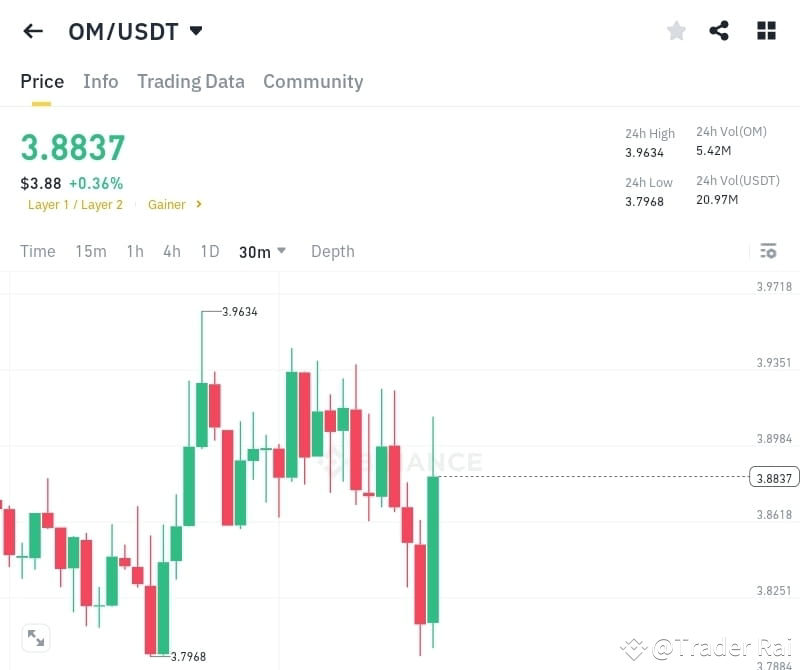 $OM /USDT Market Update 📈 Current Price: $3.8837 (+0.36%) | Trader Rai on Binance Square