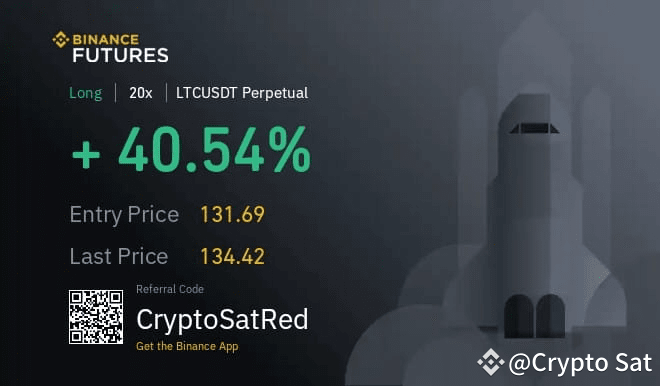 $LTC Target 2 completed 🍸 #cryptosat | Crypto Sat on Binance Square