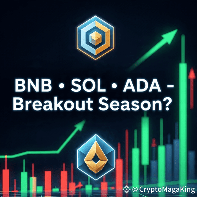 🚨 Altcoin Trio on the Move: BNB, SOL & ADA Set Up for Break | CryptoMagaKing on Binance Square