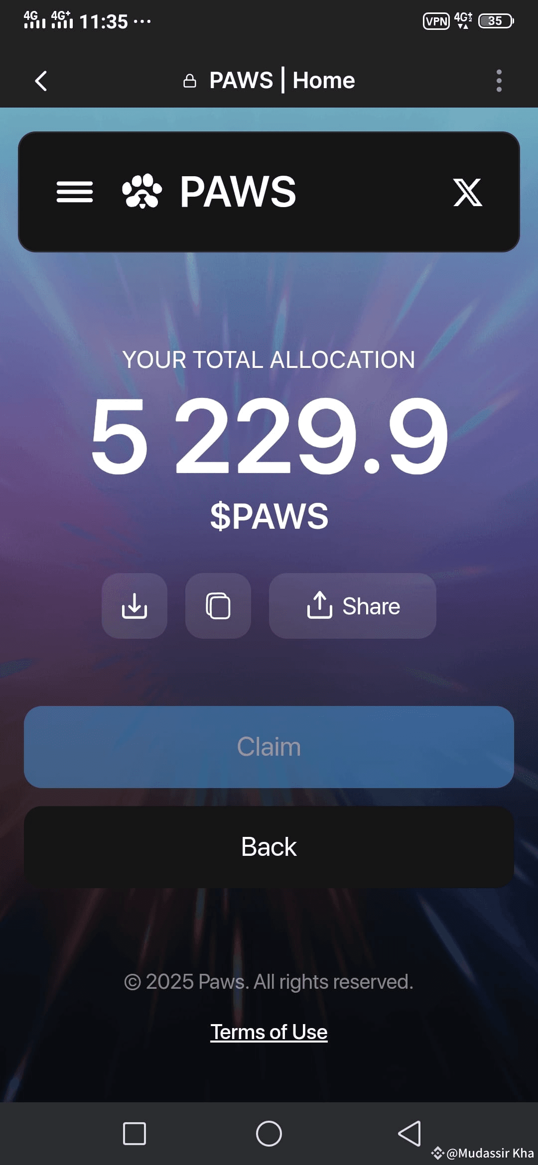 #PAWS paws 🐾 Airdrop live check i've got it how much you g | Mudassir ...