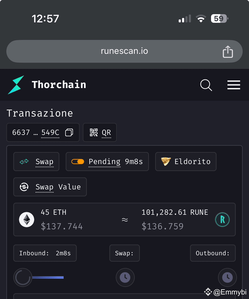 $RUNE 45 Eth swapped vs RUNE. $284.55m in swaps yesterday al | Emmybi ...