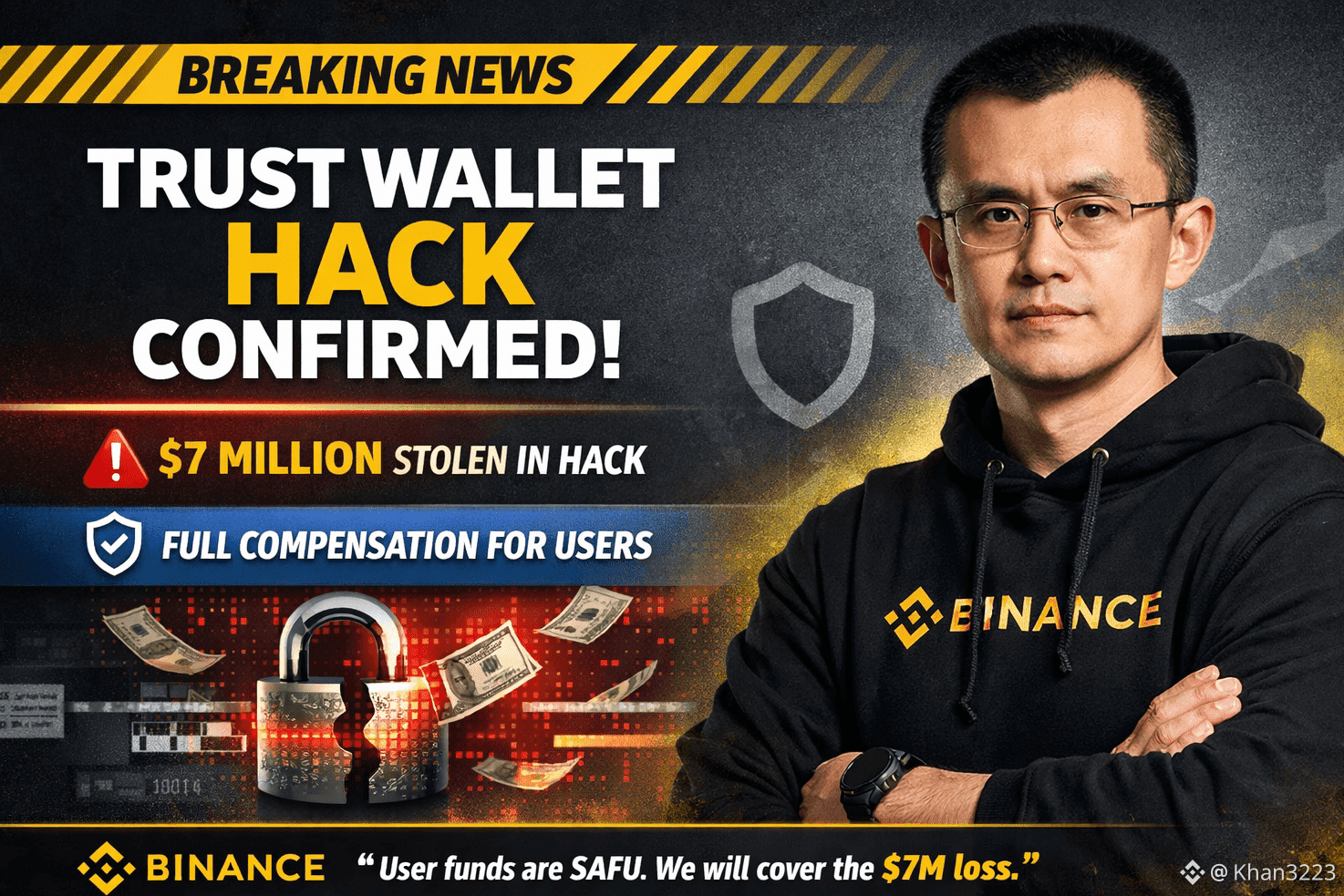 🚨 BREAKING: Trust Wallet Hack Confirmed — CZ Promises Full | Khan3223 ...