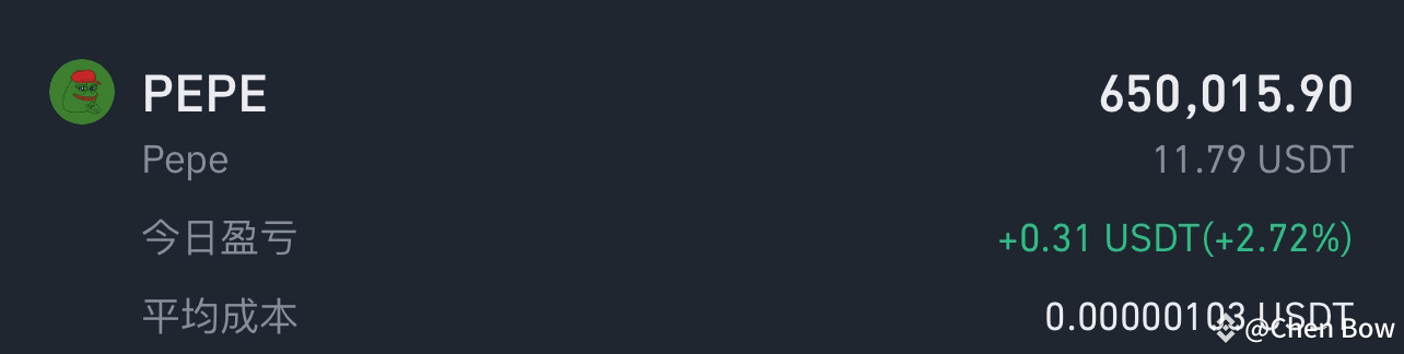 The 0.8 dollar pepe I casually bought back then has now mult | Chen Bow ...