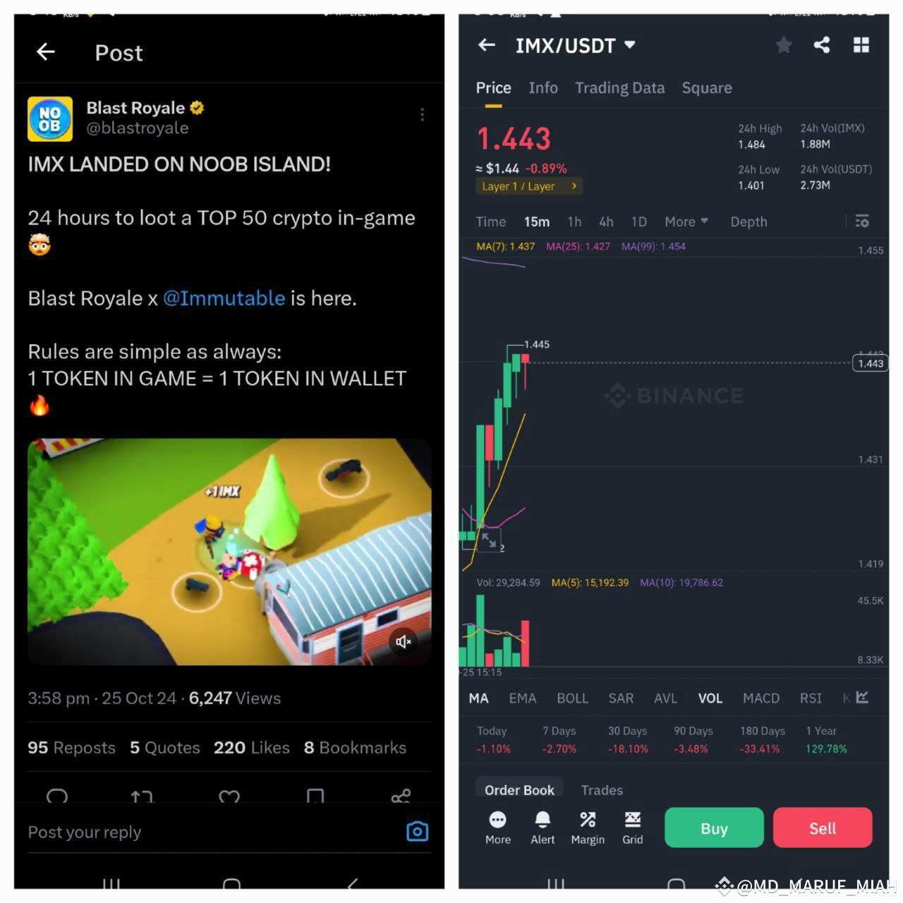 ️Blast royale New Round🔥 Loot $IMX Token $1.40 Per token | MD_MARUF ...