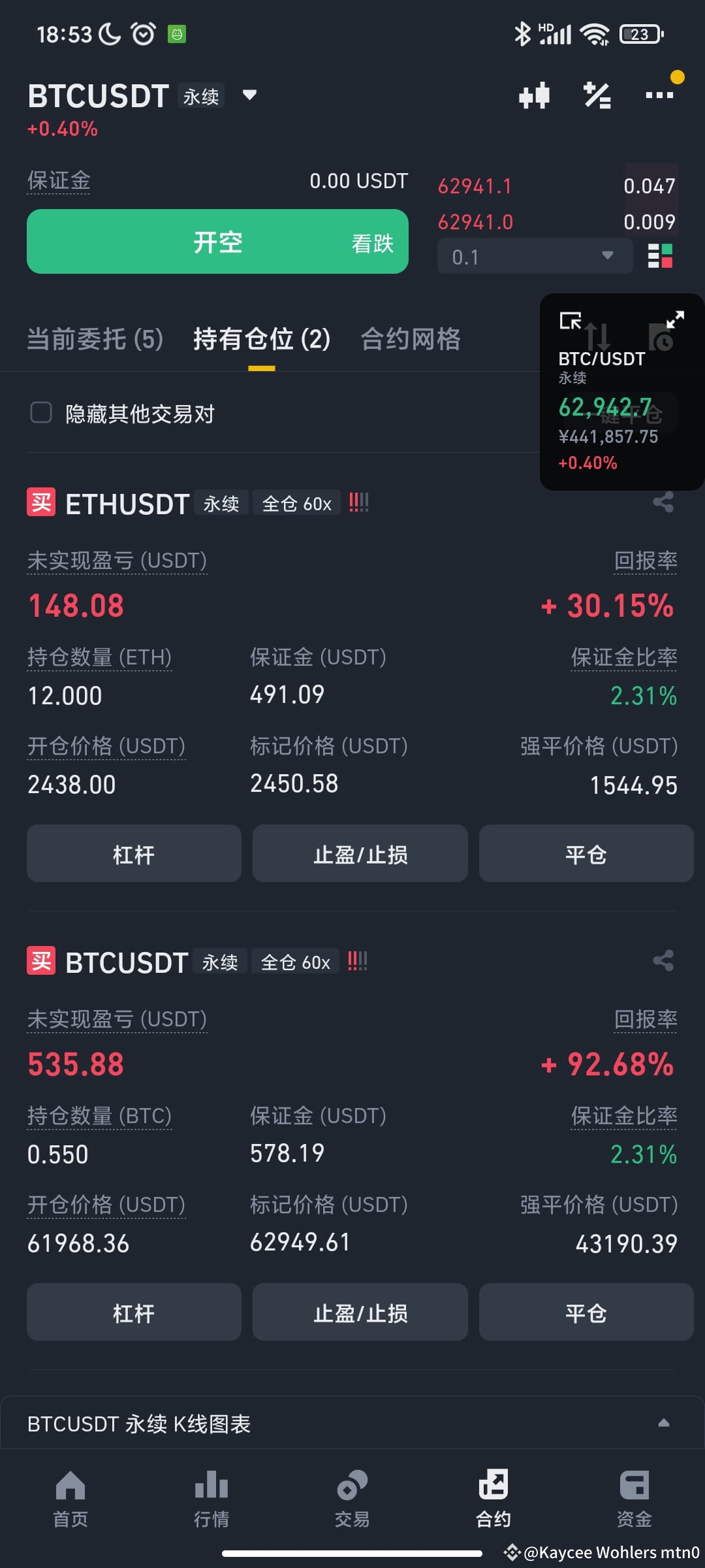 Is it time to close BTC? From over 1,000 U profit to only 50 | Kaycee ...