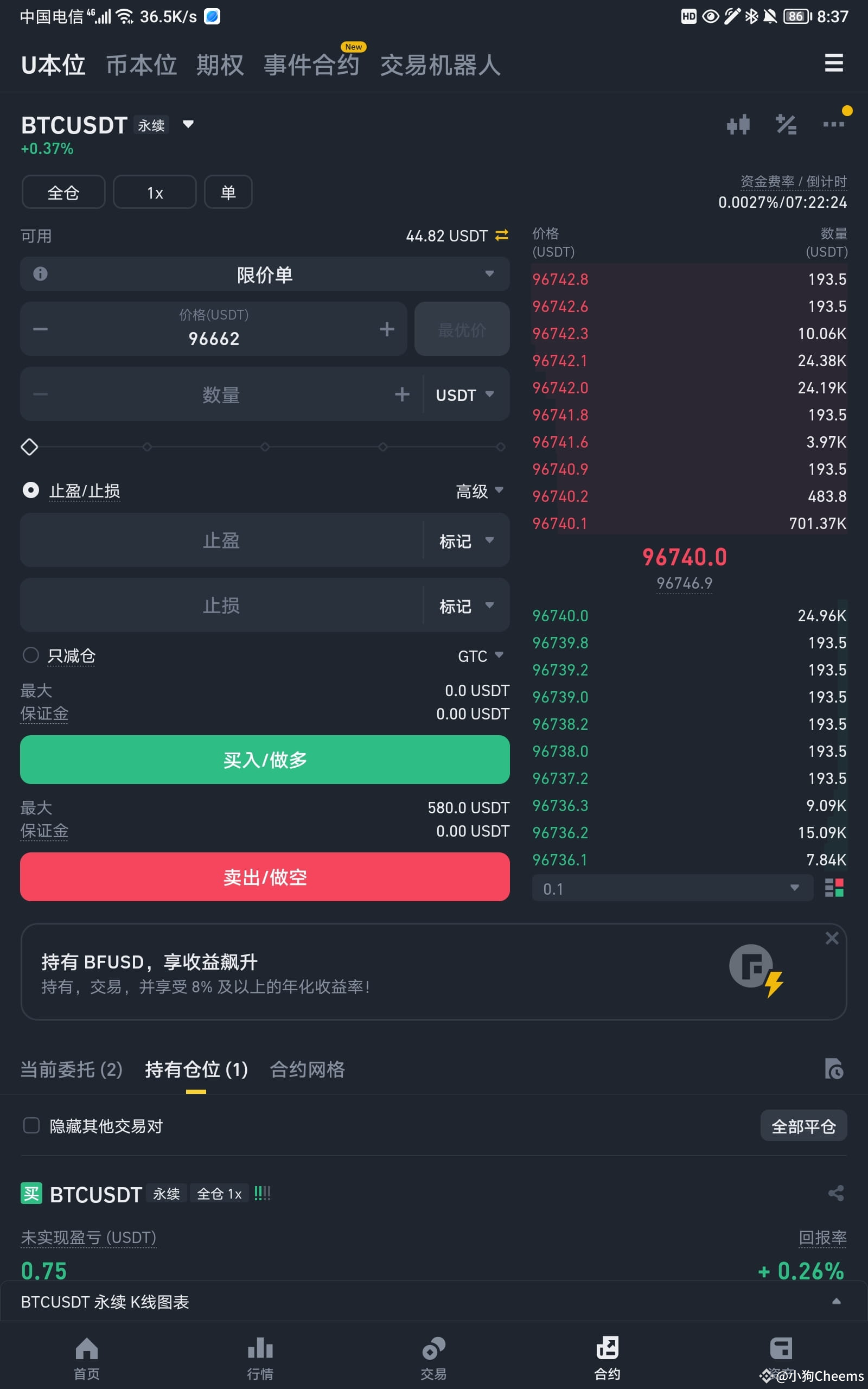 The 36th day of trading contracts as if trading spot, only g | 小狗Cheems ...