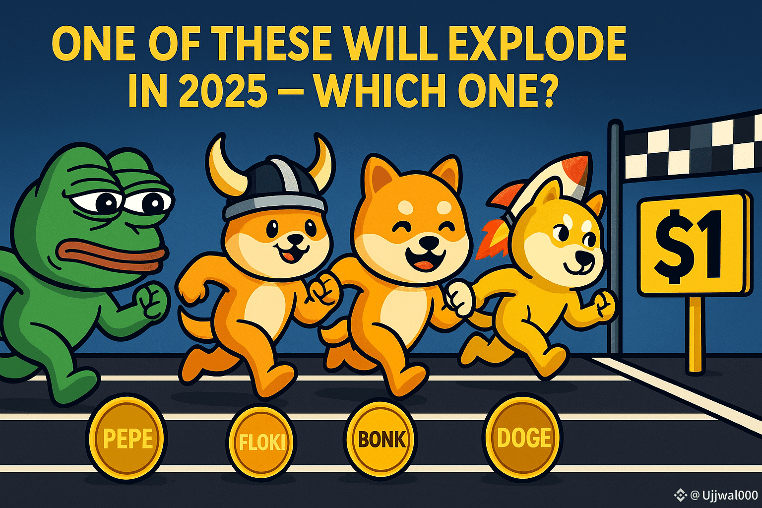 Which of these will hit $1 first? $PEPE $DOGE $BONK $FLOKI | Ujjwal000 ...