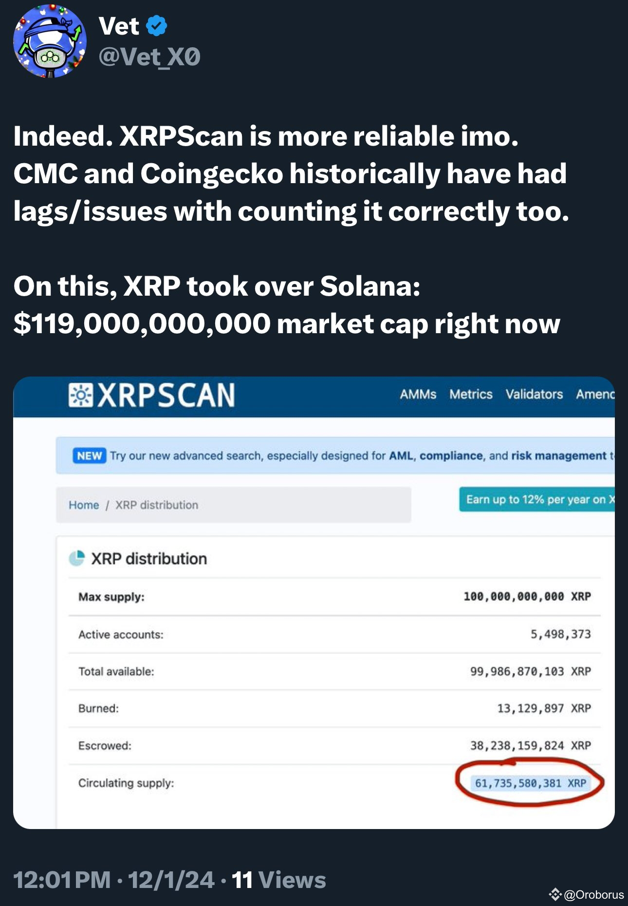 🚨BREAKING PARADIGMS #XRP $XRP has surpassed $SOL on XRP Sc | Oroborus on Binance Square