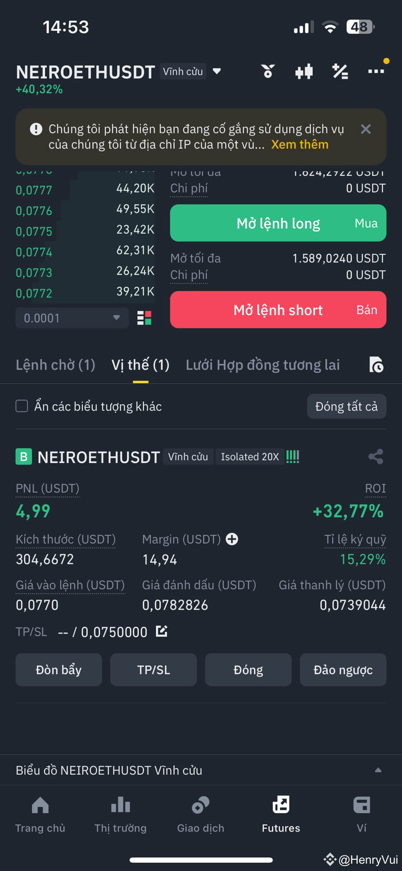 So lucky,i holded Neiroeth #NEIROETHUSDT | HenryVui on Binance Square