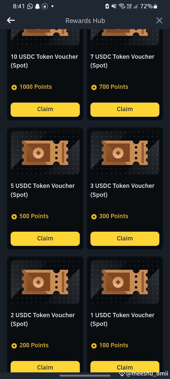 Go to your reward hub and convert your points into usdc toke | meeshu_omii on Binance Square