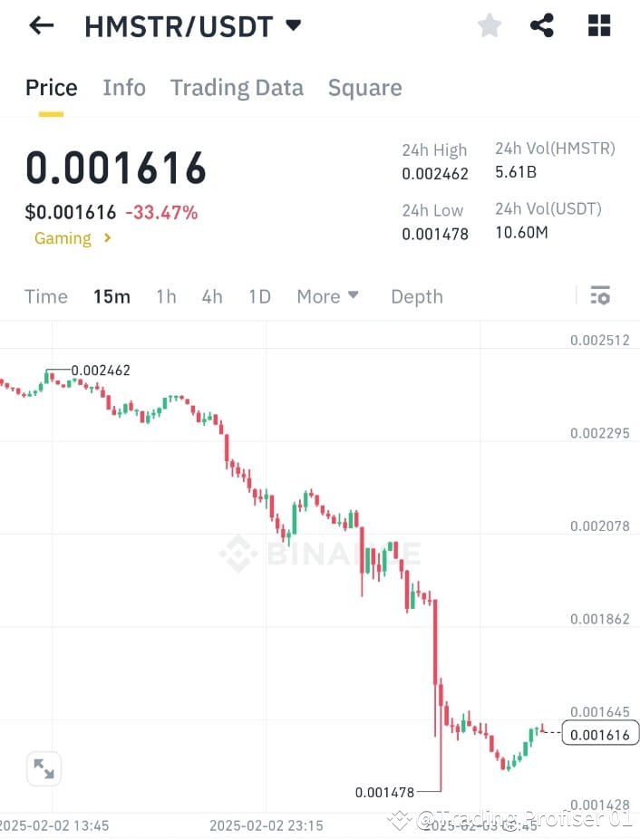 $HMSTR /USDT Market Overview Current Price: $0.001616 24h | Trading Profiser 01 on Binance Square