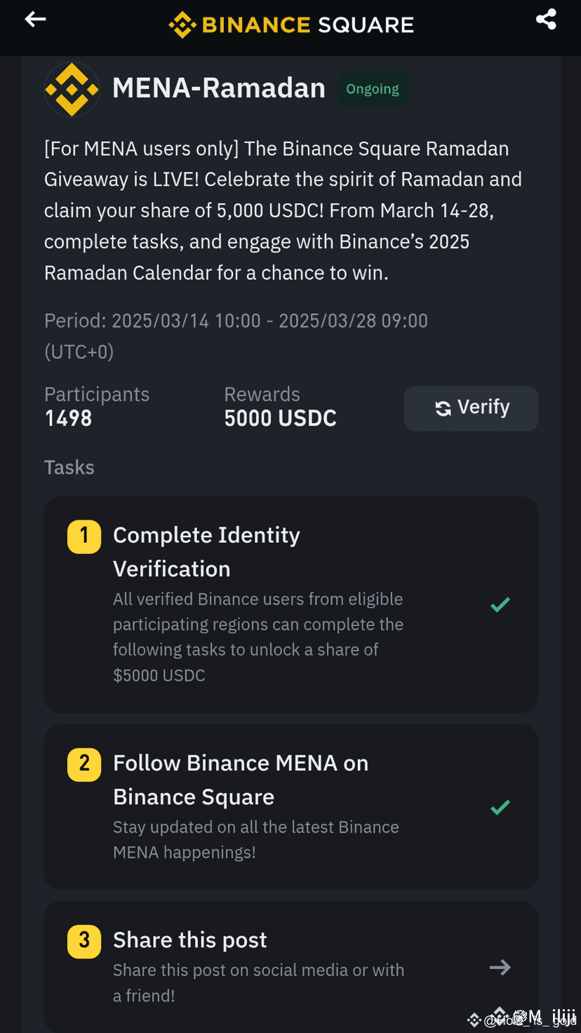 #RamadanGiveaway Click here here to join Binance MENA Ramad | Mkiliji on Binance Square
