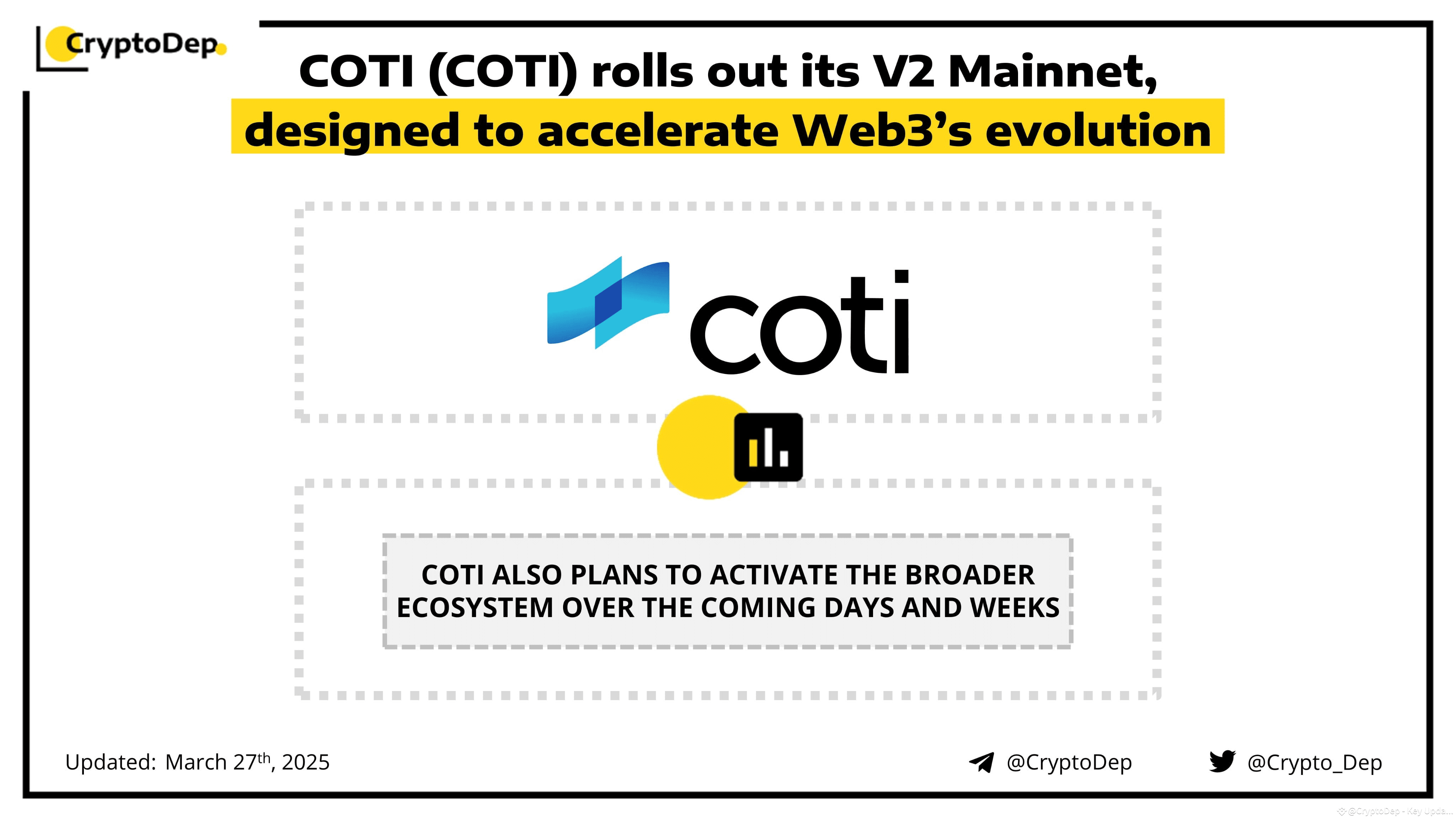 ⚡️ @COTInetwork $COTI rolls out its V2 Mainnet, designed to | CryptoDep ...