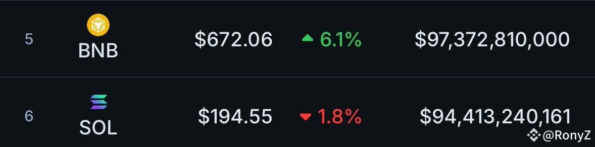$BNB just flipped $SOL ! #bnb #BNBChainMeme #BNB_Market_ | RonyZ on ...