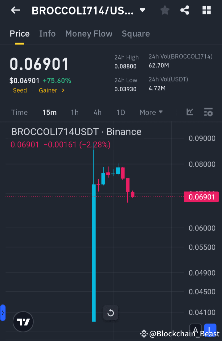 $BROCCOLI714 /USDT – Overcooked Pump? Time for a Short Setup | Blockchain_Beast on Binance Square