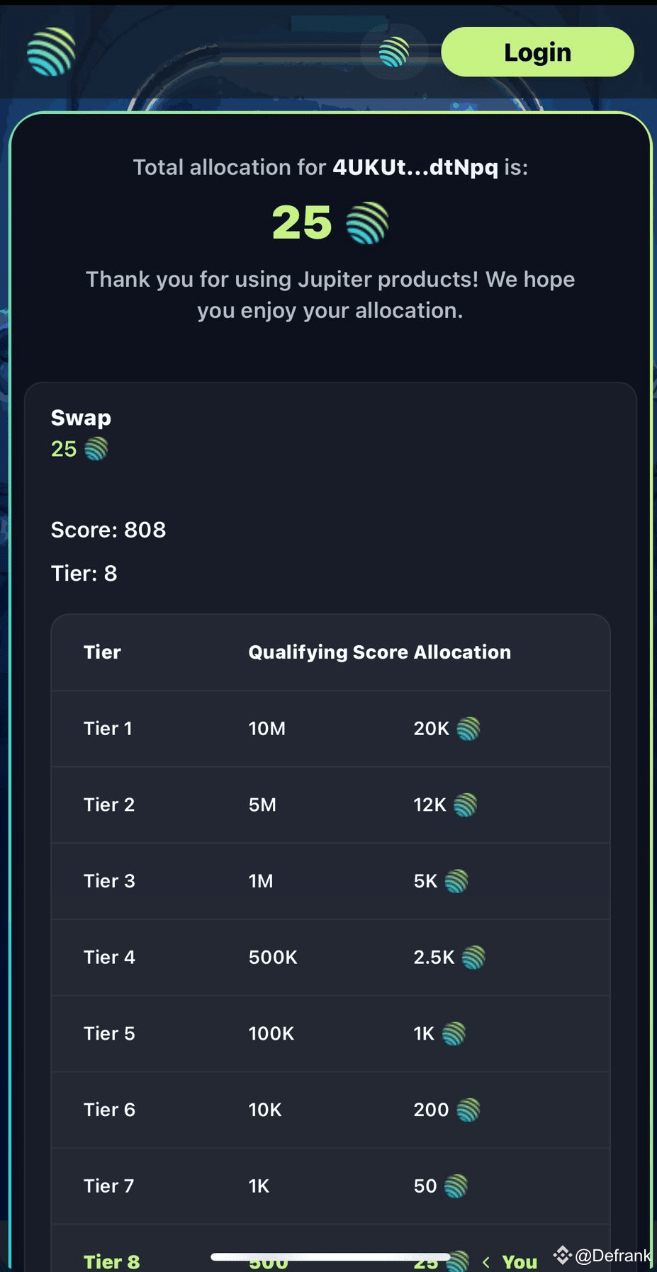 🔥The official checker for the Jupiter airdrop has finally a | Defrank ...