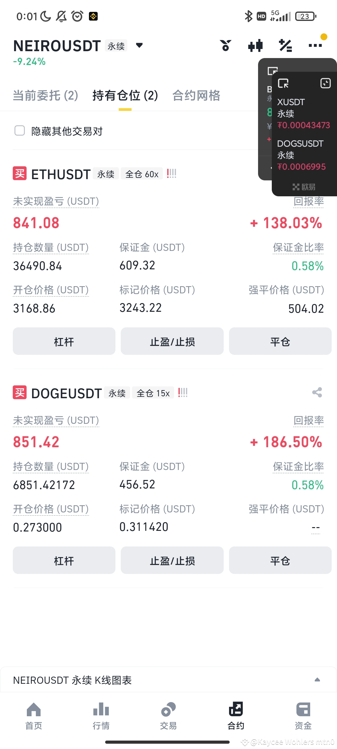 ETH and DOGE have similar profits | Kaycee Wohlers mtn0 on Binance Square