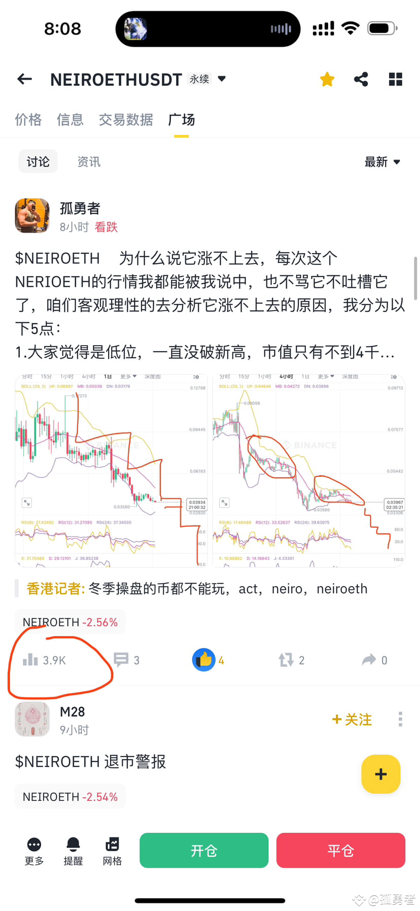 $NEIROETH It seems that the value of my post is still incre | 孤勇者 on ...