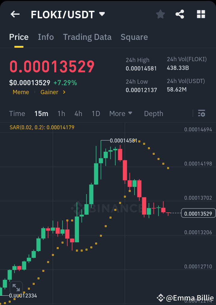 FLOKI/USDT Trading Setup $FLOKI Current Price: 0.00013529 | Emma Billie on Binance Square