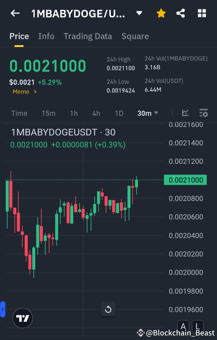 $1MBABYDOGE /USDT Bull Run Alert! 🔥💯 Current Price: $0.00 | Blockchain_Beast on Binance Square