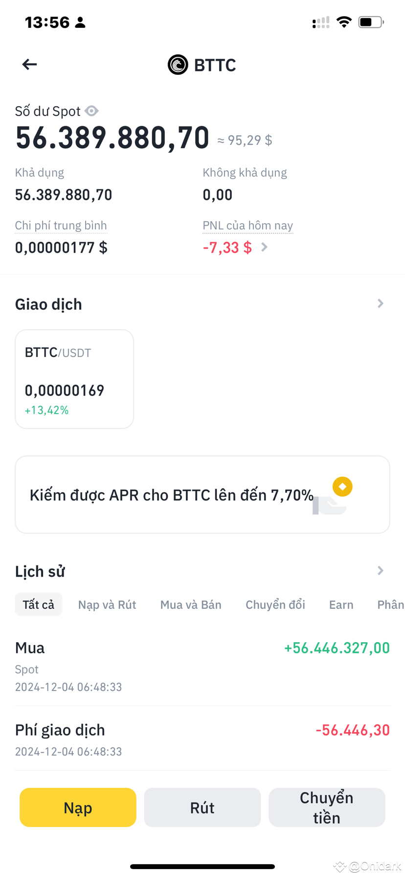 x1000+++ Hold 56tr Bttc with just 100usd Waiting for x1000+ | Onidark ...