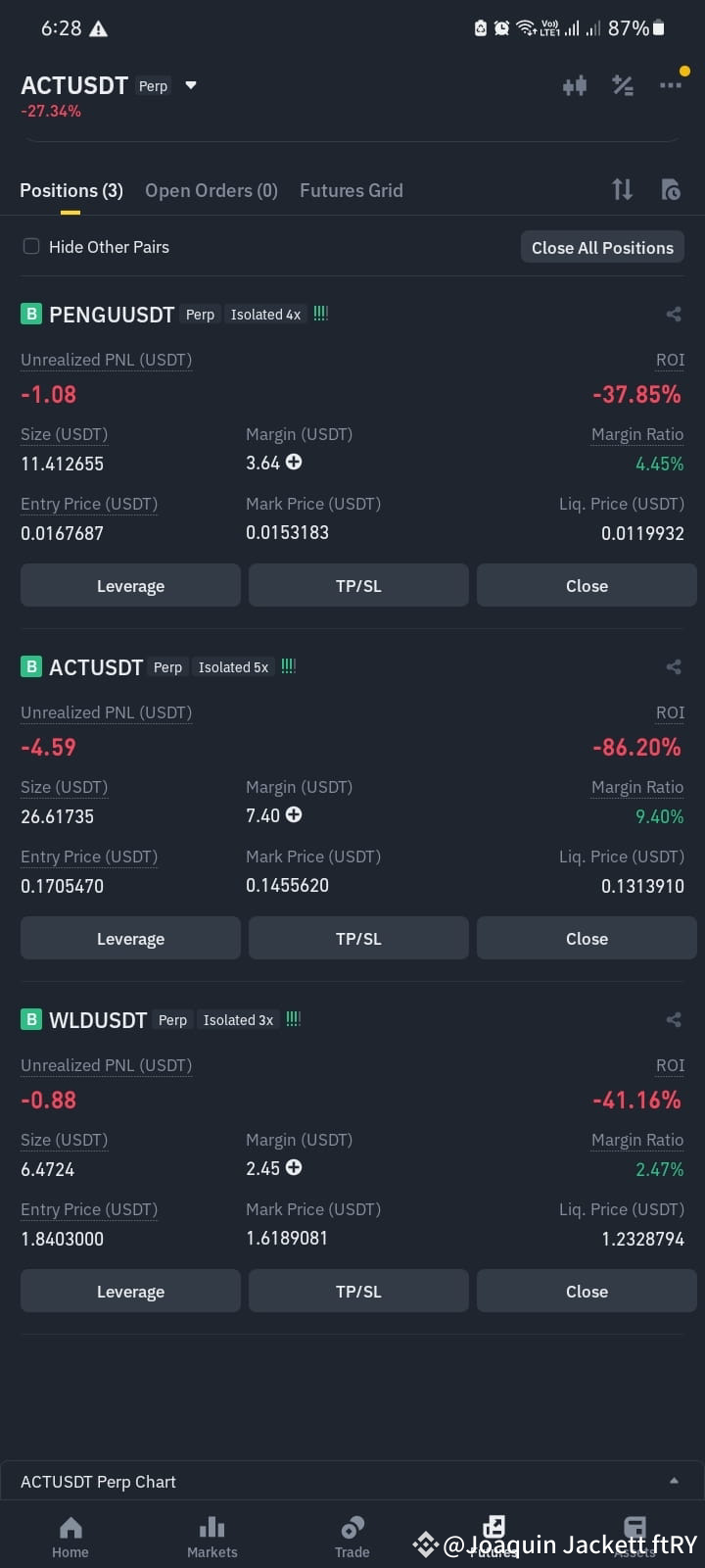 $ACT $PENGU $WLD what can i do, hold or close 🥹🥹 | Joaquin Jackett ftRY ...