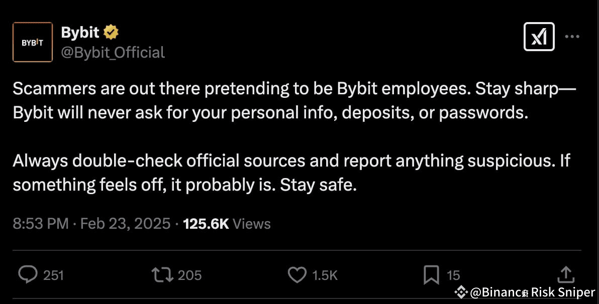 The impersonation scam released by Bybit is worthy of our at | Binance Risk Sniper on Binance Square