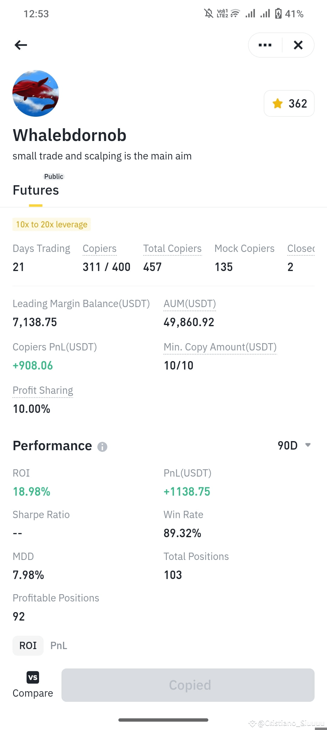 This Is My Ornob Boss You Can Copy Trade With This Person Fo ...