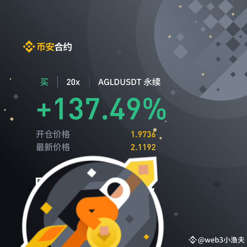 Brothers, #agld has taken off 🛫 For large positions, take | web3小渔夫 on Binance Square
