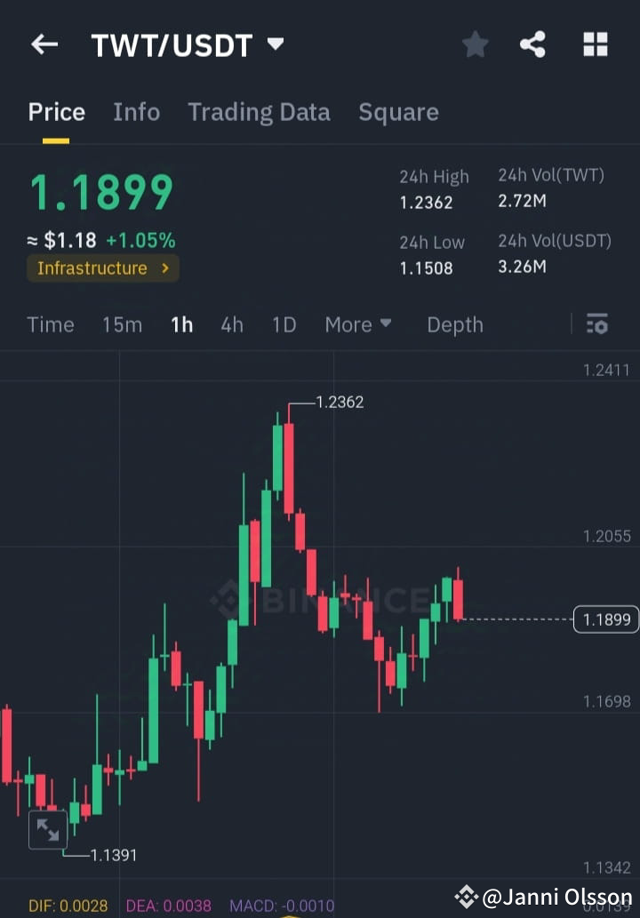 🚀$TWT TWT/USDT: Trust Wallet Token Consolidates at $1.1899 | Janni ...