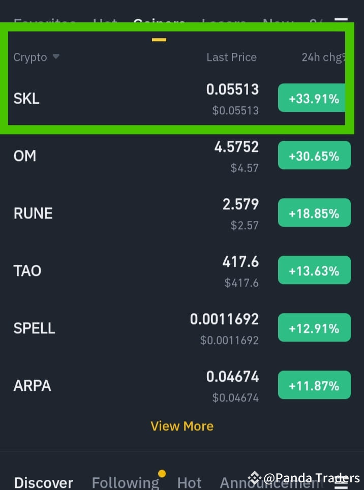It's Panda legacy to never skip top gainer 💪🔥 $SKL tp Hit | Panda Traders on Binance Square