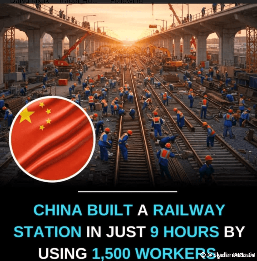 🚄 China Built a Railway Station in Just 9 Hours! 1,500 work | Skull ...
