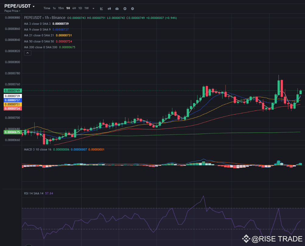 $PEPE in an upward trend. | RISE TRADE on Binance Square