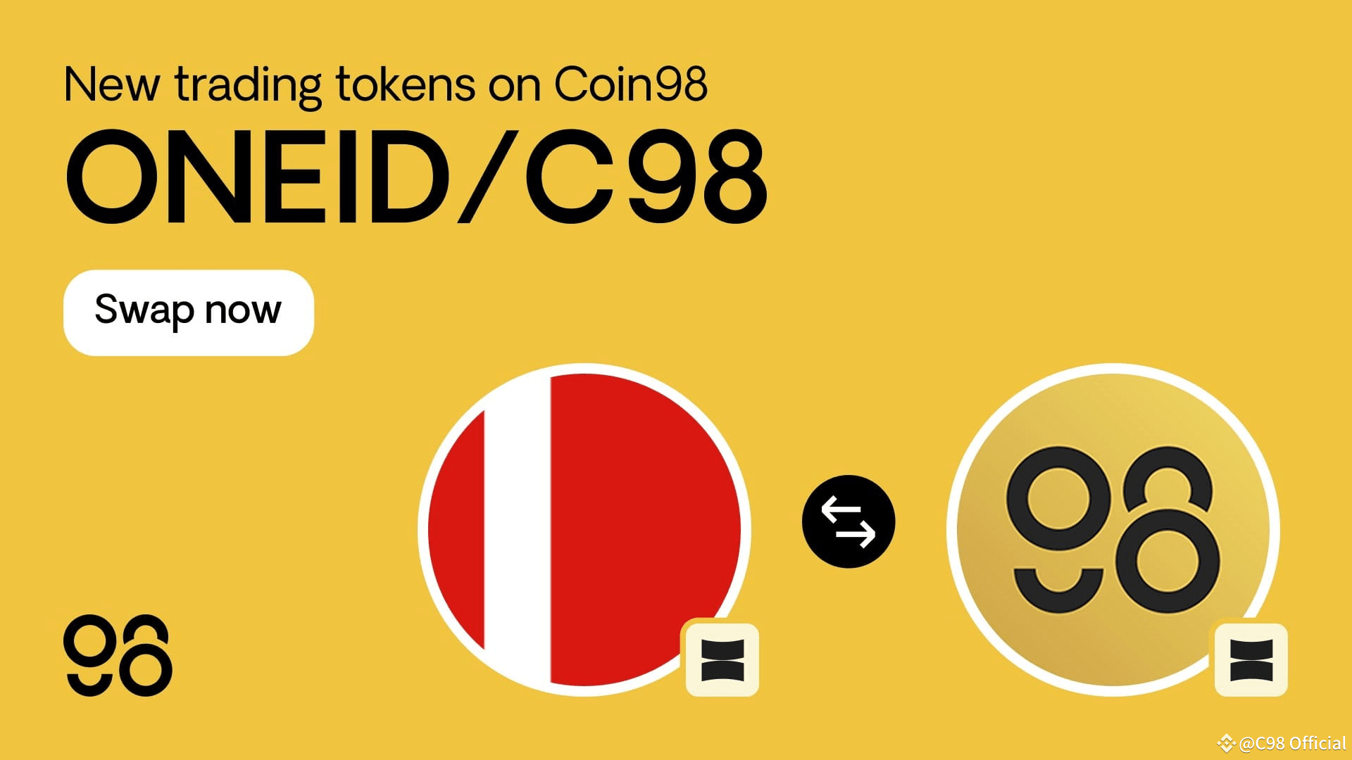 You can now trade ONEID/C98 (Viction) natively on SwapX 🔥 | C98 Official on Binance Square