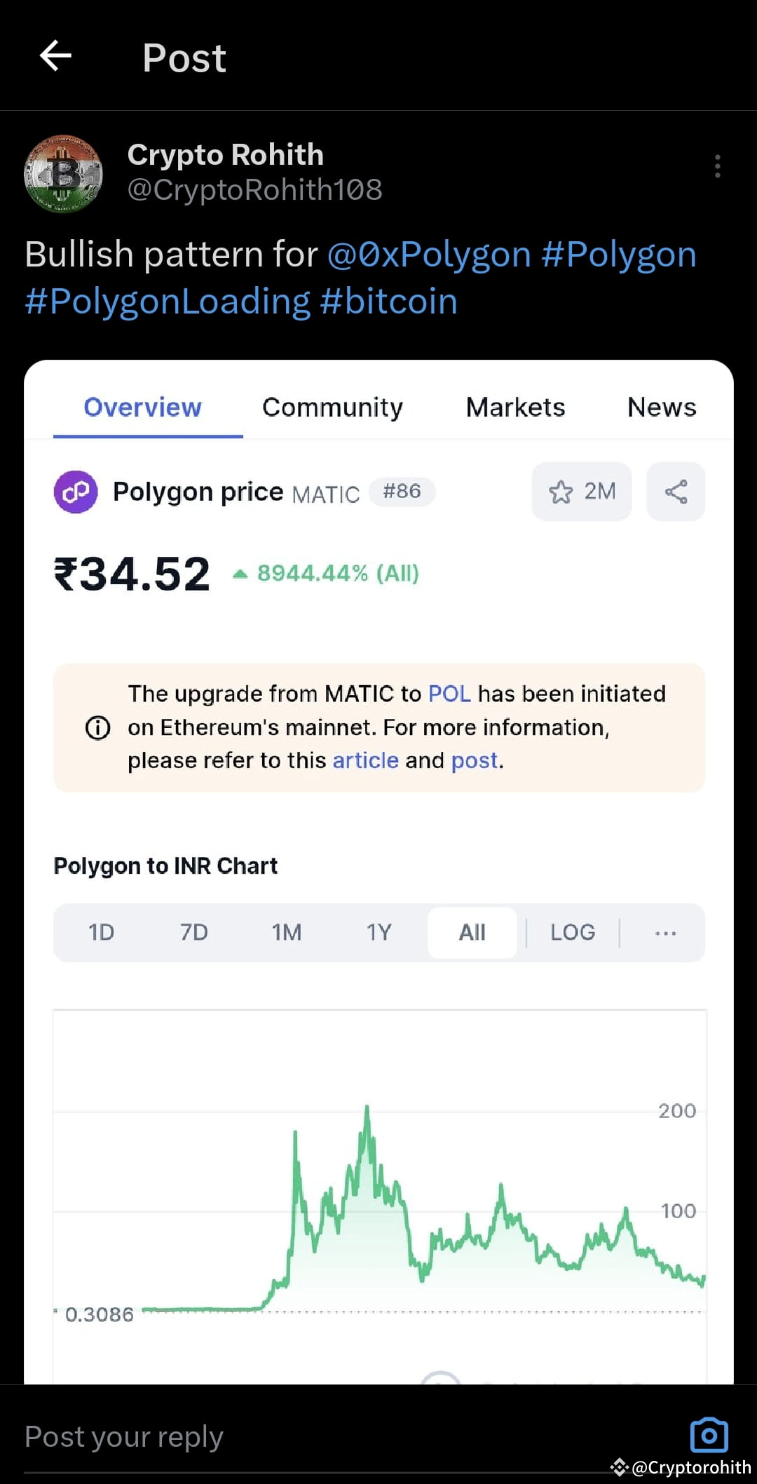 i called out $POL at $0.4253 on my X account $POL will cross | Cryptorohith on Binance Square