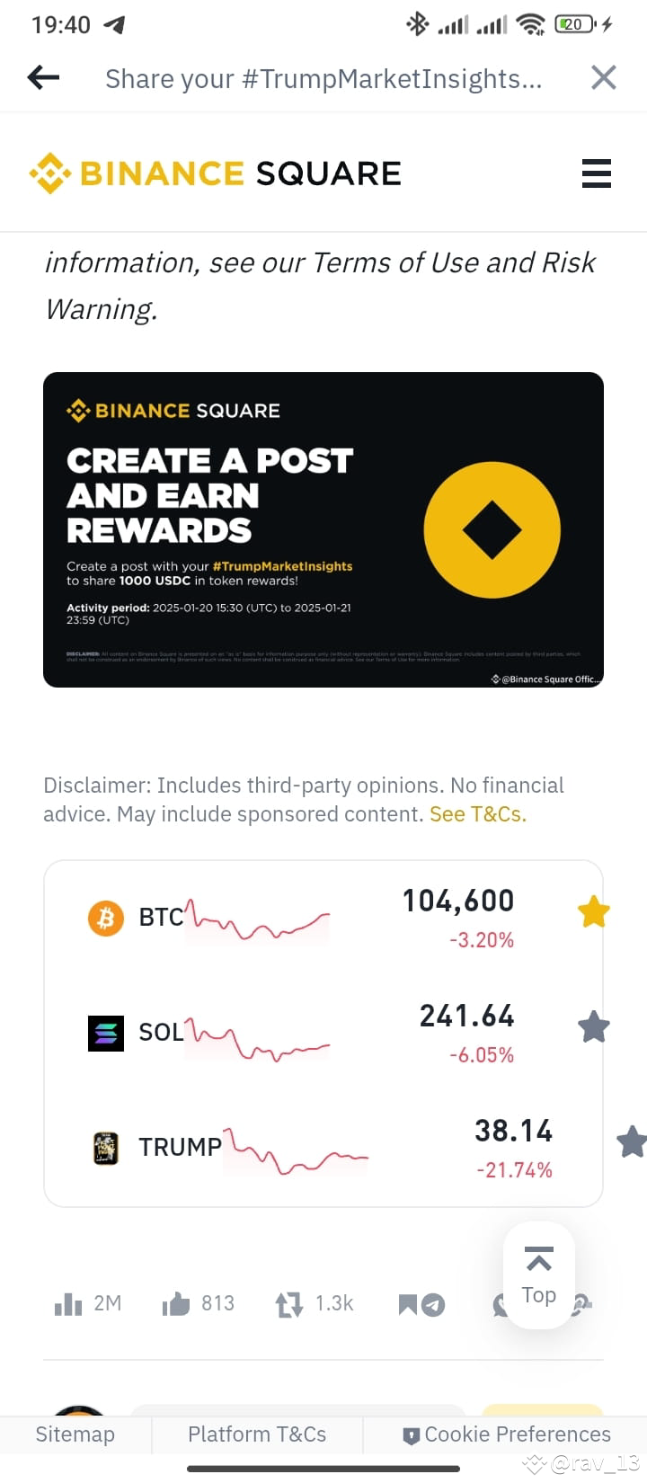 I fell happy to see trump coin go up #Trumpcoin | rav_13 on Binance Square